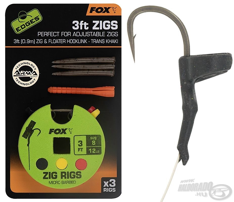 FOX Zig Rig Edges 12 Lbs - 8 / 3 ft - Haldorádó horgász áruház