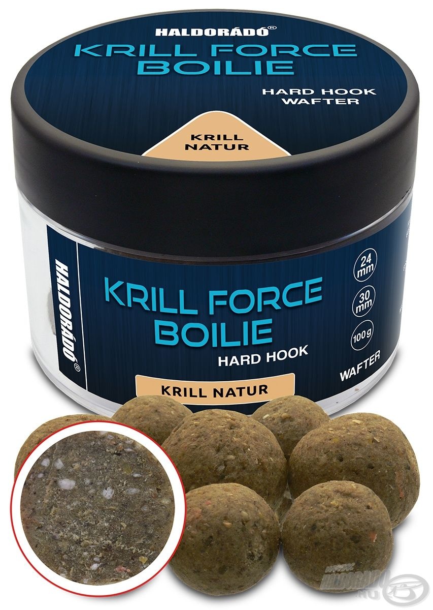 HALDORÁDÓ Krill Force Boilie Hard Hook Wafter 24, 30 mm - Krill Natur ...