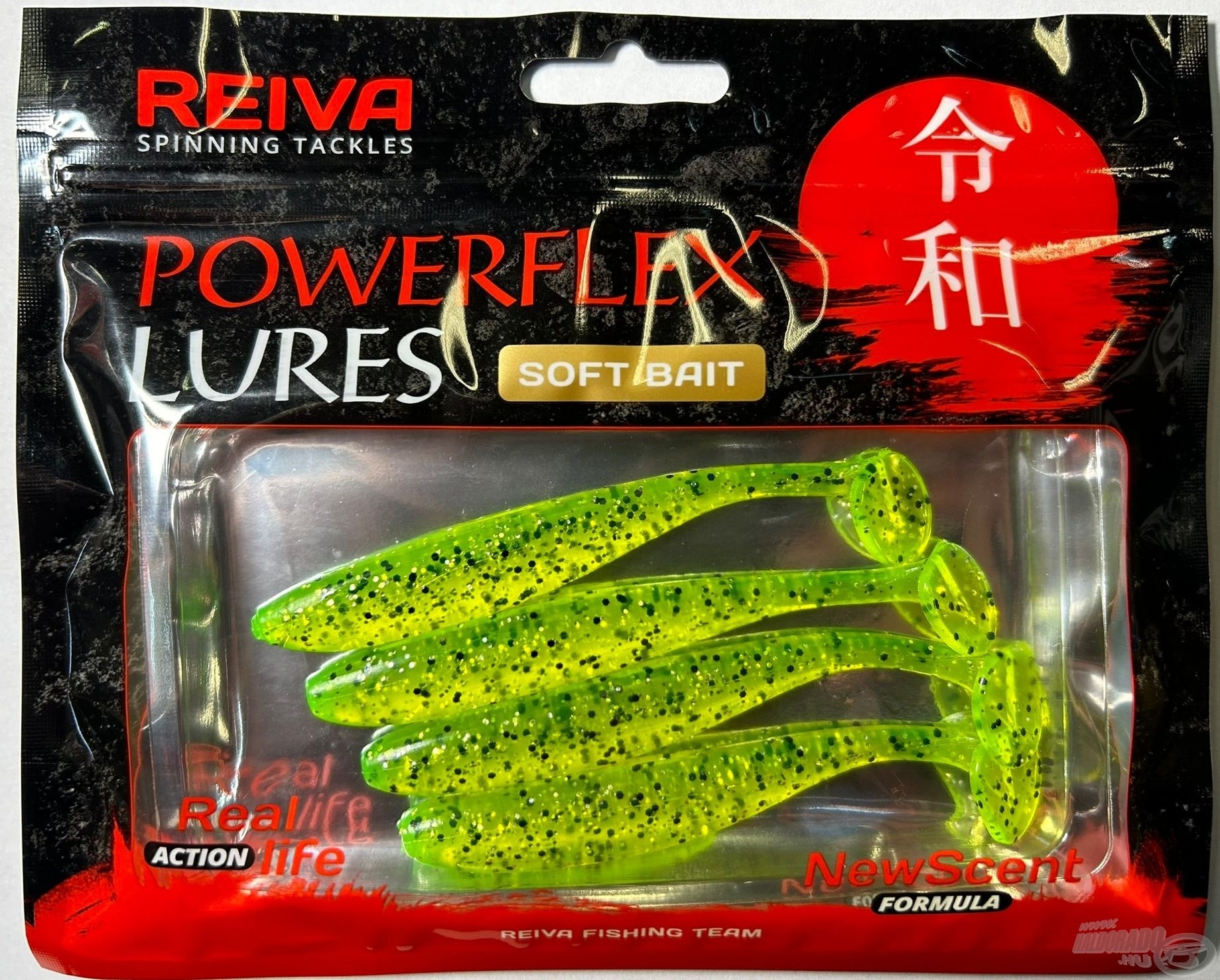 REIVA Flash Shad 10 cm - Fluo-Zöld Flitter - Haldorádó horgász áruház